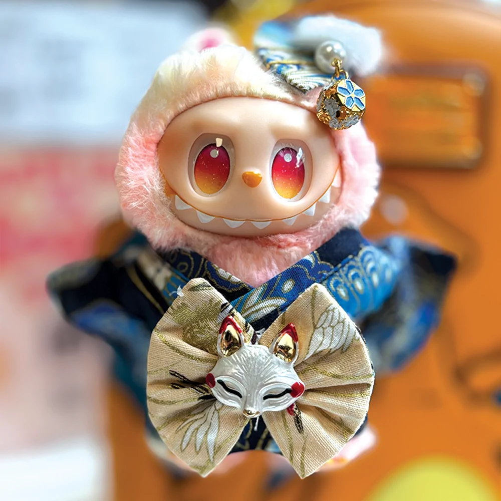 Labubu Doll In Clothes - Blue Kimono - Momoko